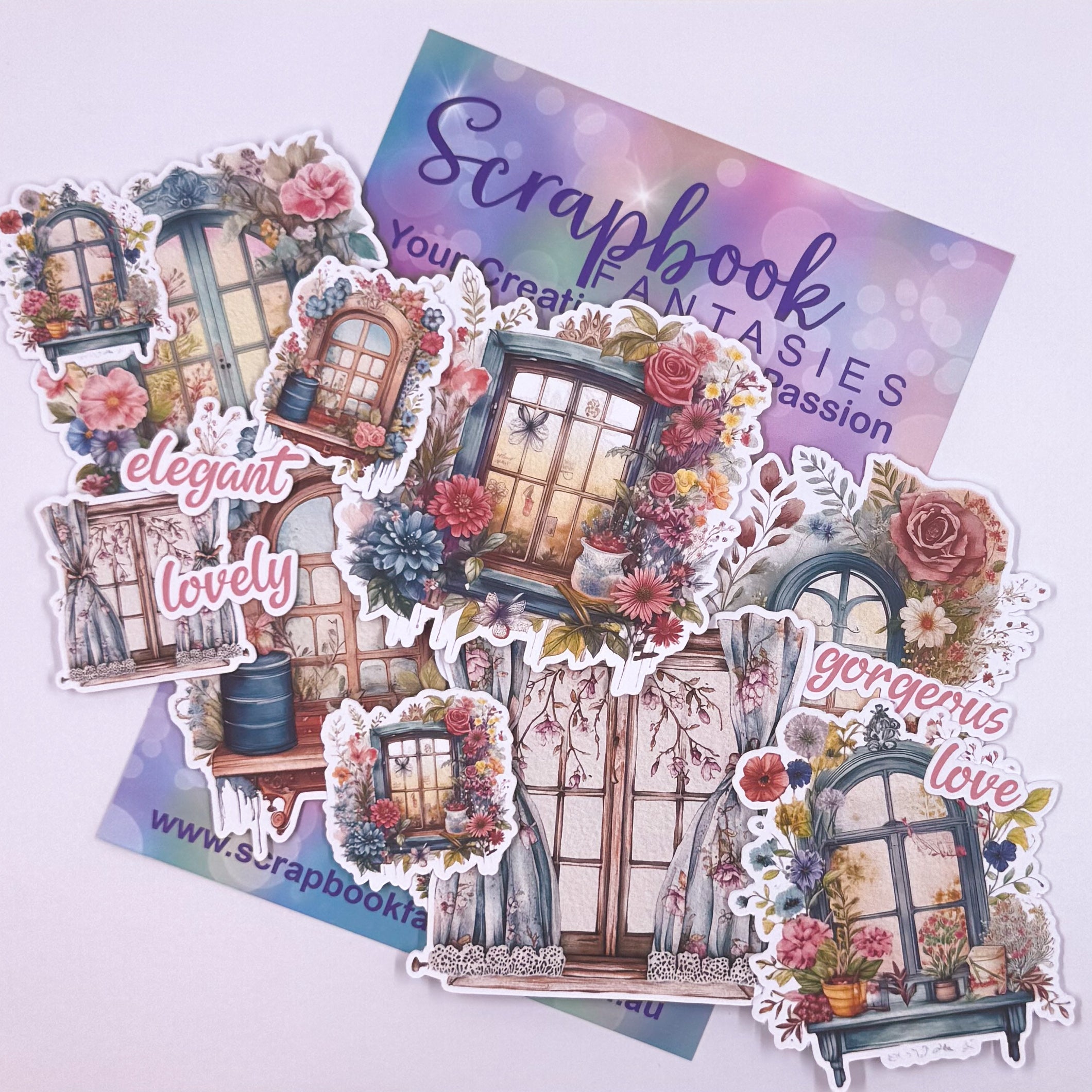 Very Vintage Colour-Cuts - Windows and Words (16 pieces) 20773 ...