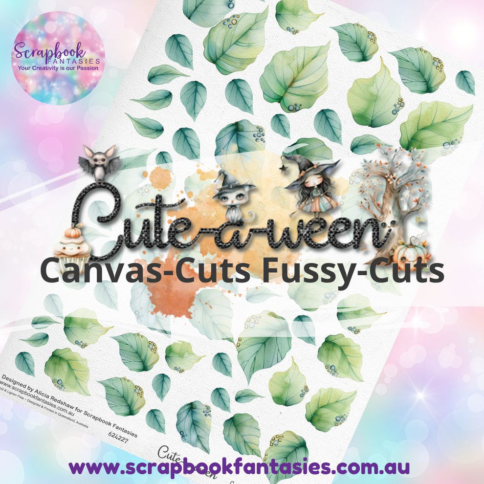 Cute-a-ween 8.25"x11.5" Colour Fussy-Cut Canvas-Cuts - Leaves 624227 ...