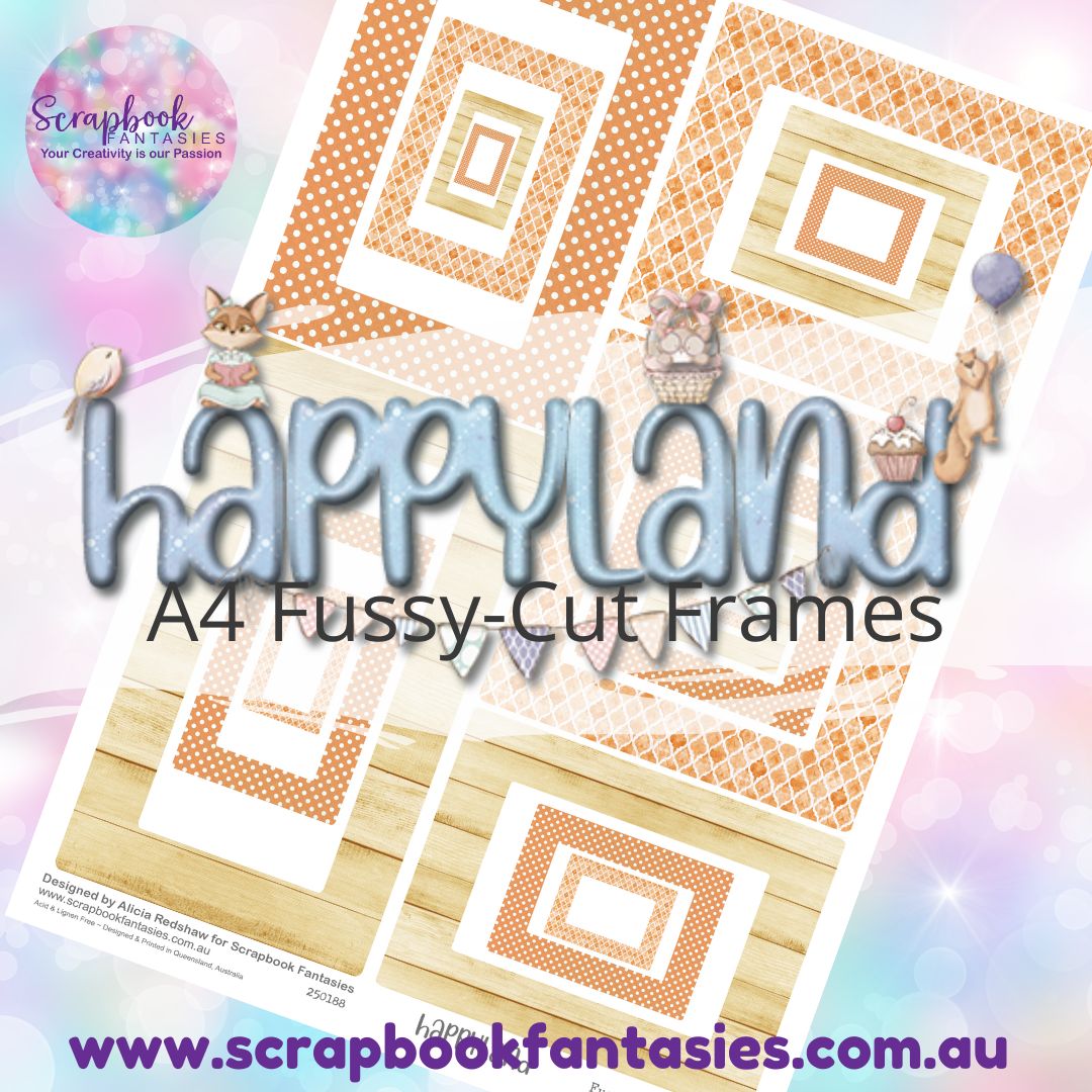 Happyland A4 Colour Fussy-Cut Frames 7 250188 – Scrapbook Fantasies