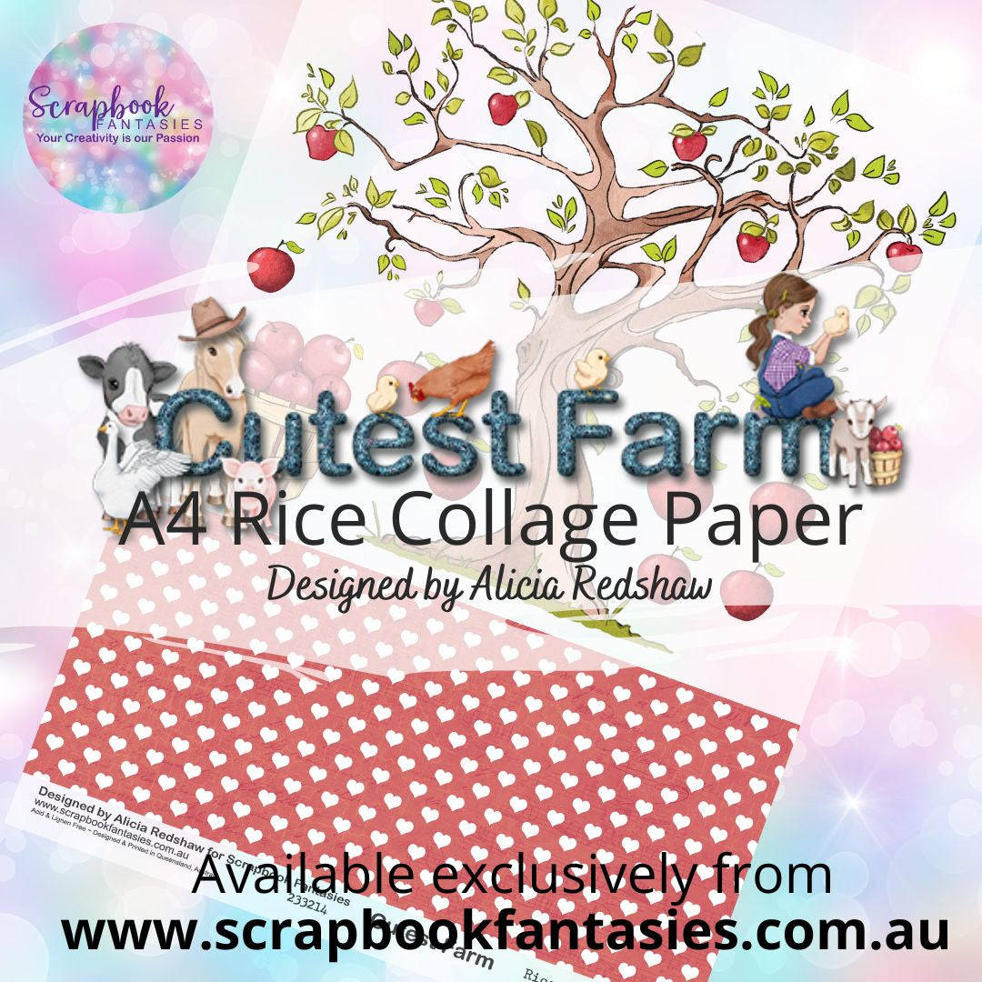 Cutest Farm A4 Rice Collage Paper - Apple Tree Scene Builder 233214 ...