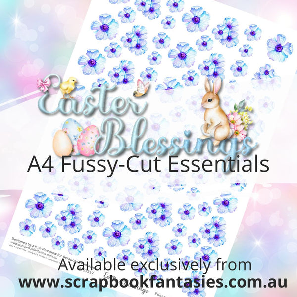 Easter Blessings A4 Colour Fussy-Cut Essentials - Blue Flowers 8733219 ...