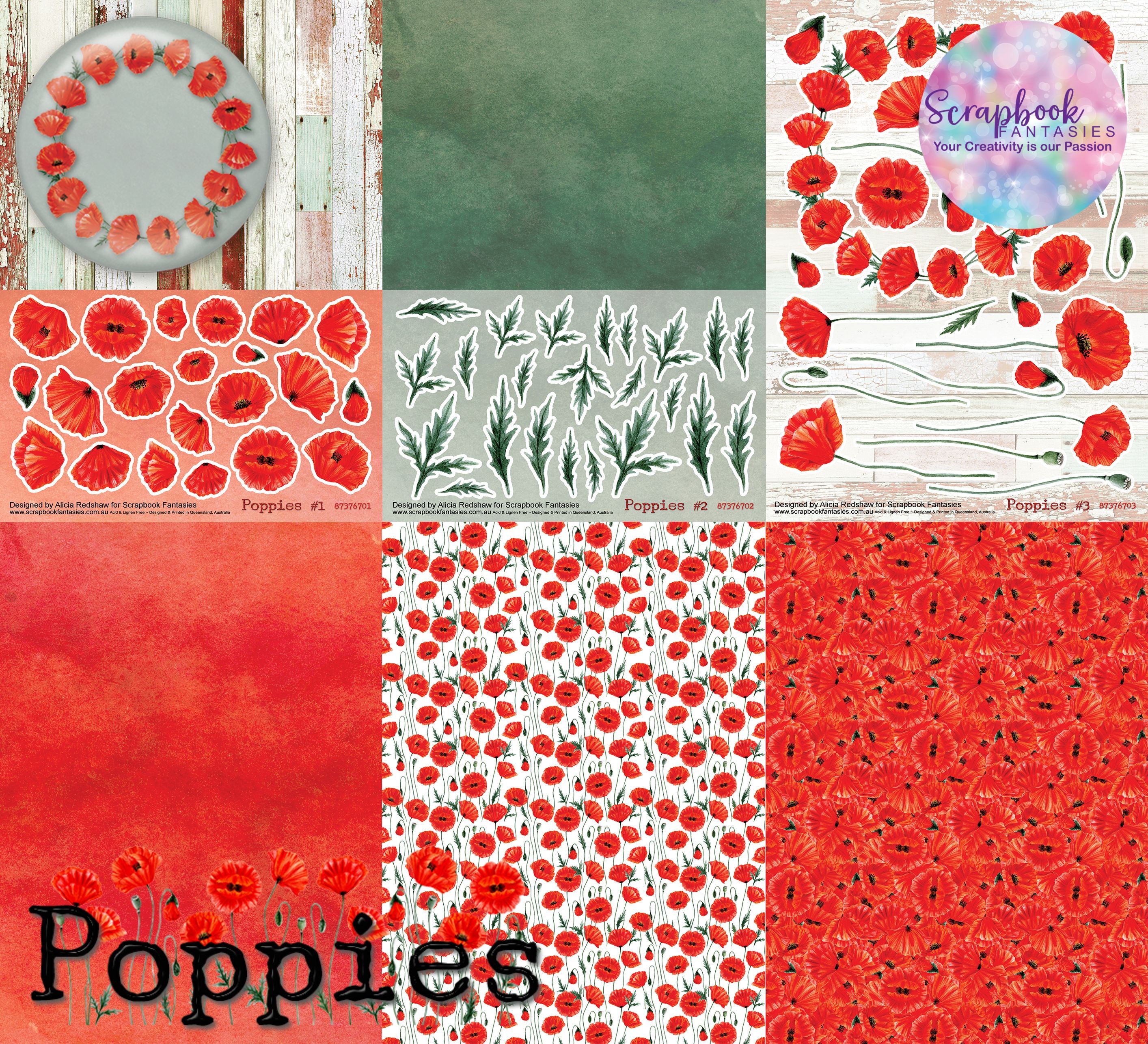 Poppies 8"x11" Double-Sided Patterned Paper Pack - Designed by Alicia ...